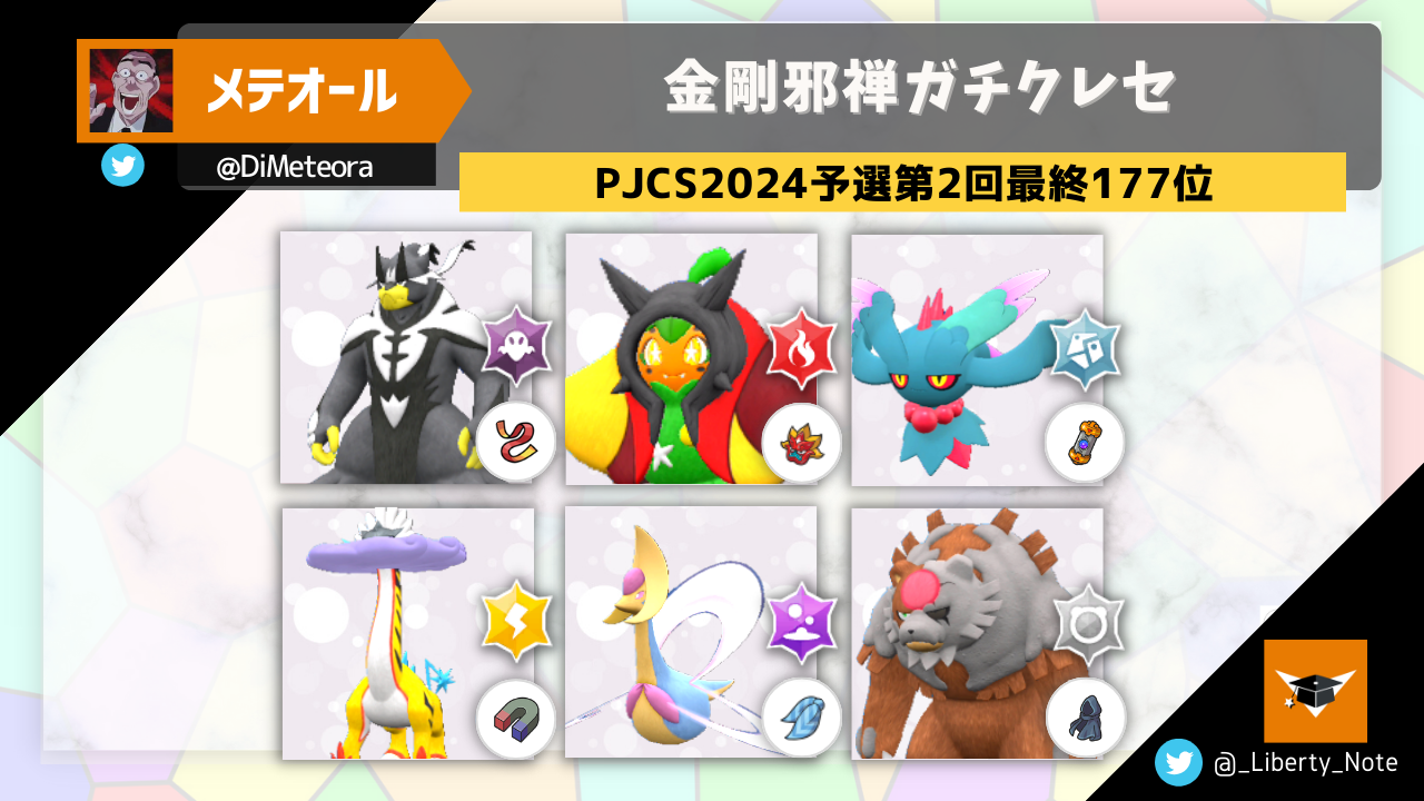【PJCS2024予選第2回最終177位】金剛邪禅ガチクレセ│リバティノート